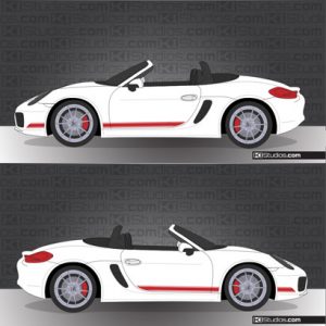 KI Studios Dual Color Top Stripes for the Porsche Boxster 981