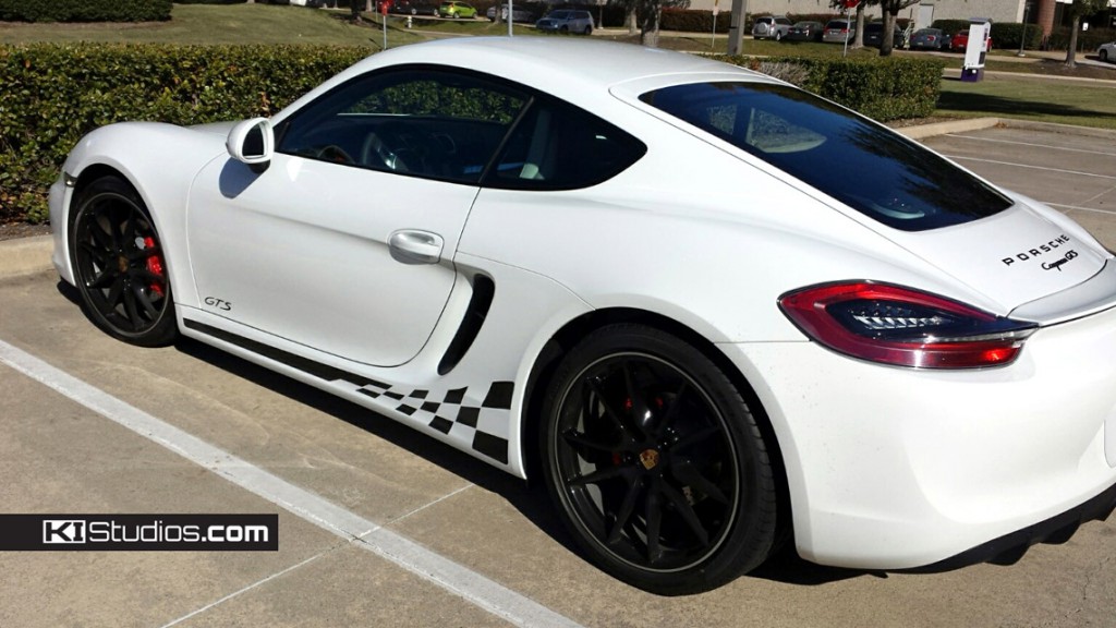 KI Studios Lower Rocker Checker Stripes for Porsche 981 Cayman