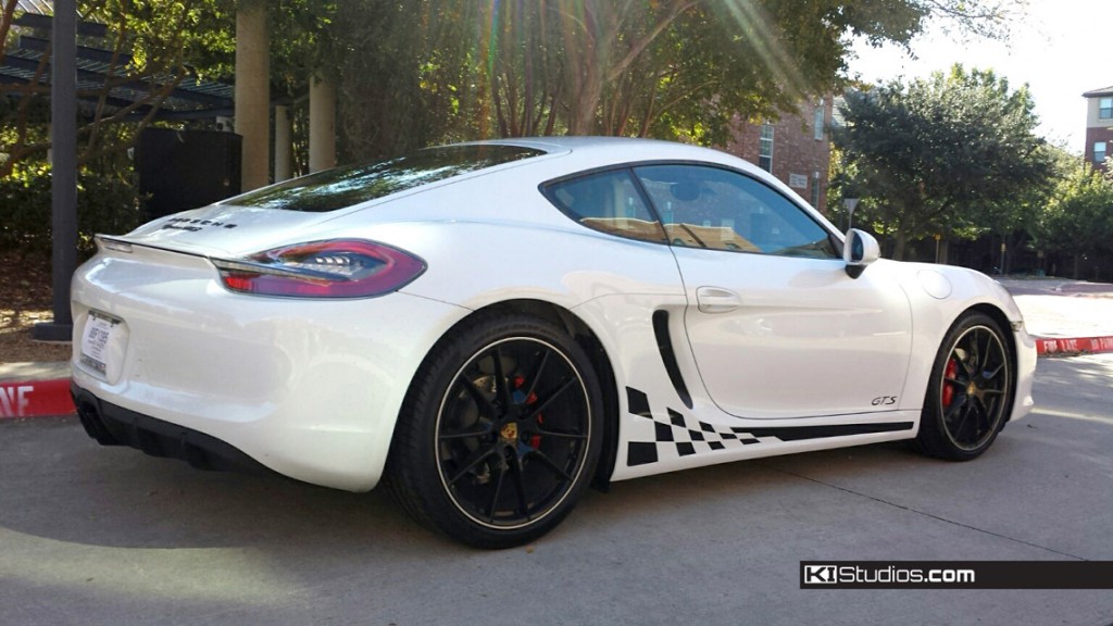 KI Studios Lower Rocker Checker Stripes for Porsche 981 Cayman GT4