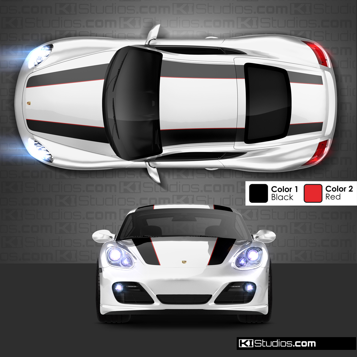 Porsche 987 Cayman Custom 911R Stripes - KI Studios