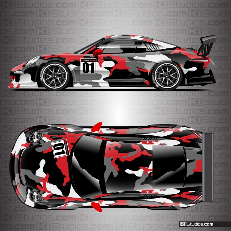 Porsche Racing Livery Camo Wrap - Covert - KI Studios