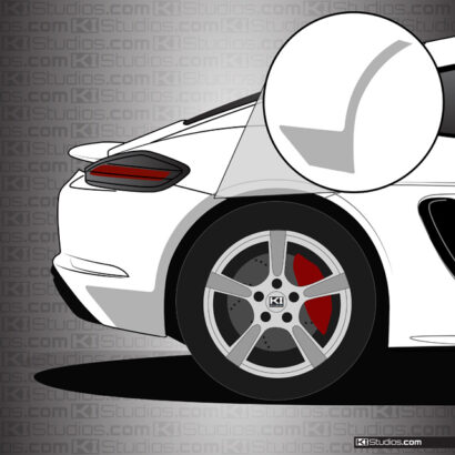 Porsche 718 Cayman Rear Splash Guards - KI Studios