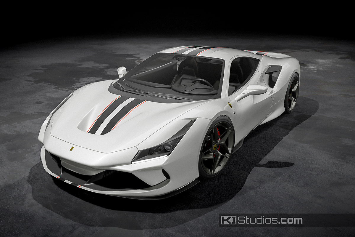 KI Studios Top Dual Color Stripes for the Ferrari F8 Tributo