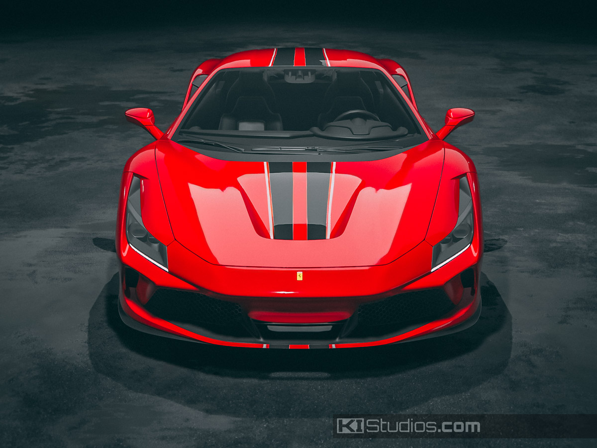 KI Studios Top Dual Color Stripes for the Ferrari F8 Tributo